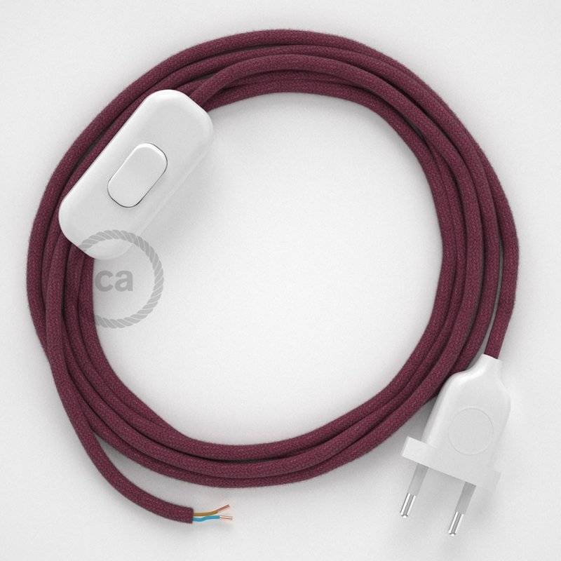Creative cables - Cordon pour lampe, câble RC32 Coton Marc De Raisin 1 ...