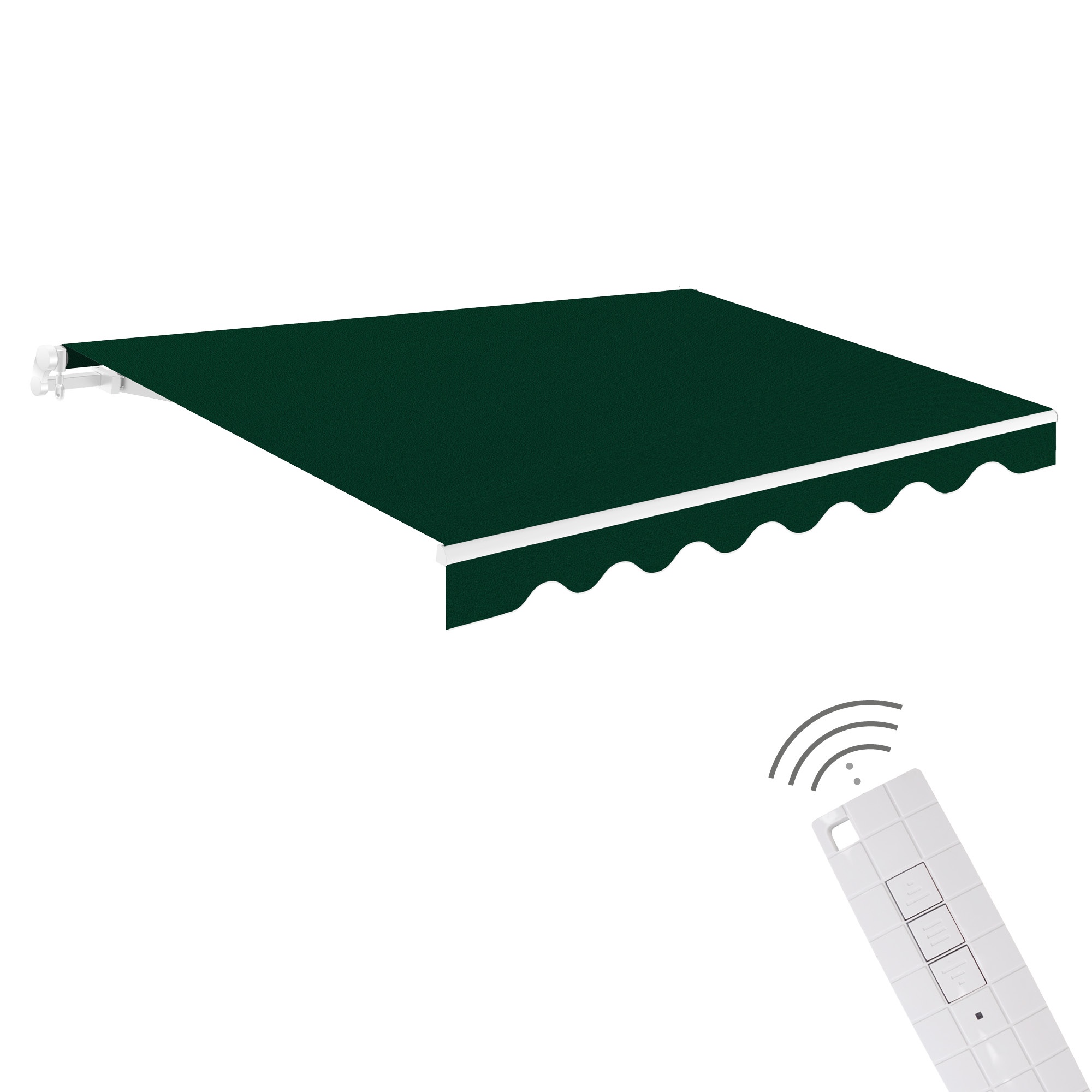 Store banne motorisé 3x2,5m Vert – Télécommande – Toile Protection Solaire - Manivelle | Leroy ...
