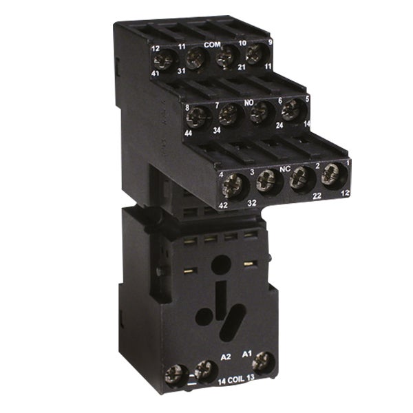 Socle avec bornier à étage pour relais 4 contacts inverseurs-PERRY ...