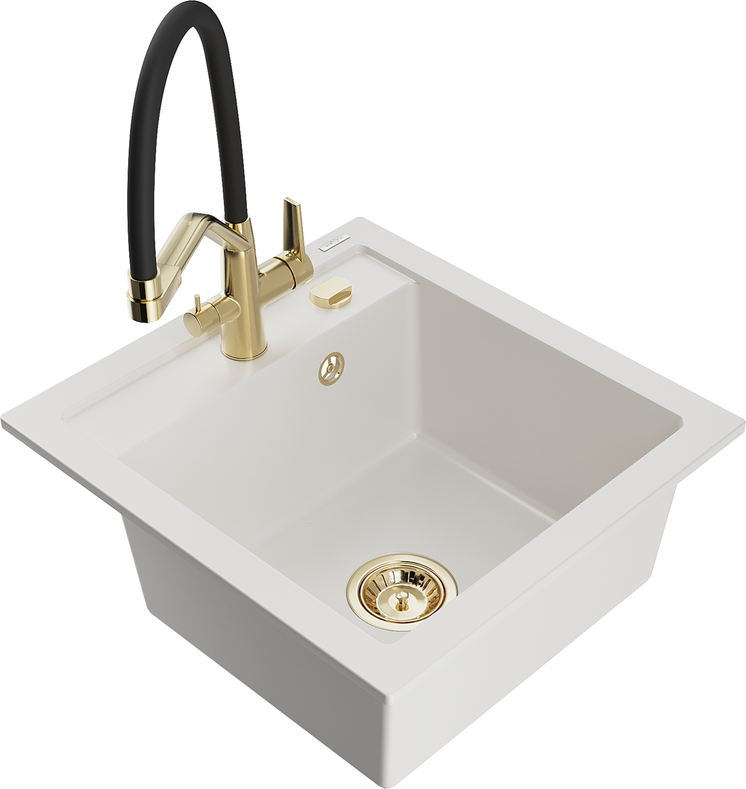 Mexen Vito fregadero de granito de 1 cubeta con grifo de cocina Duo ...