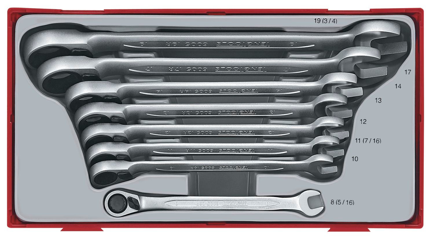 Jeu de cles mixtes à racagnac TT1 tray 8-19mm 8 pièces Teng Tools ...