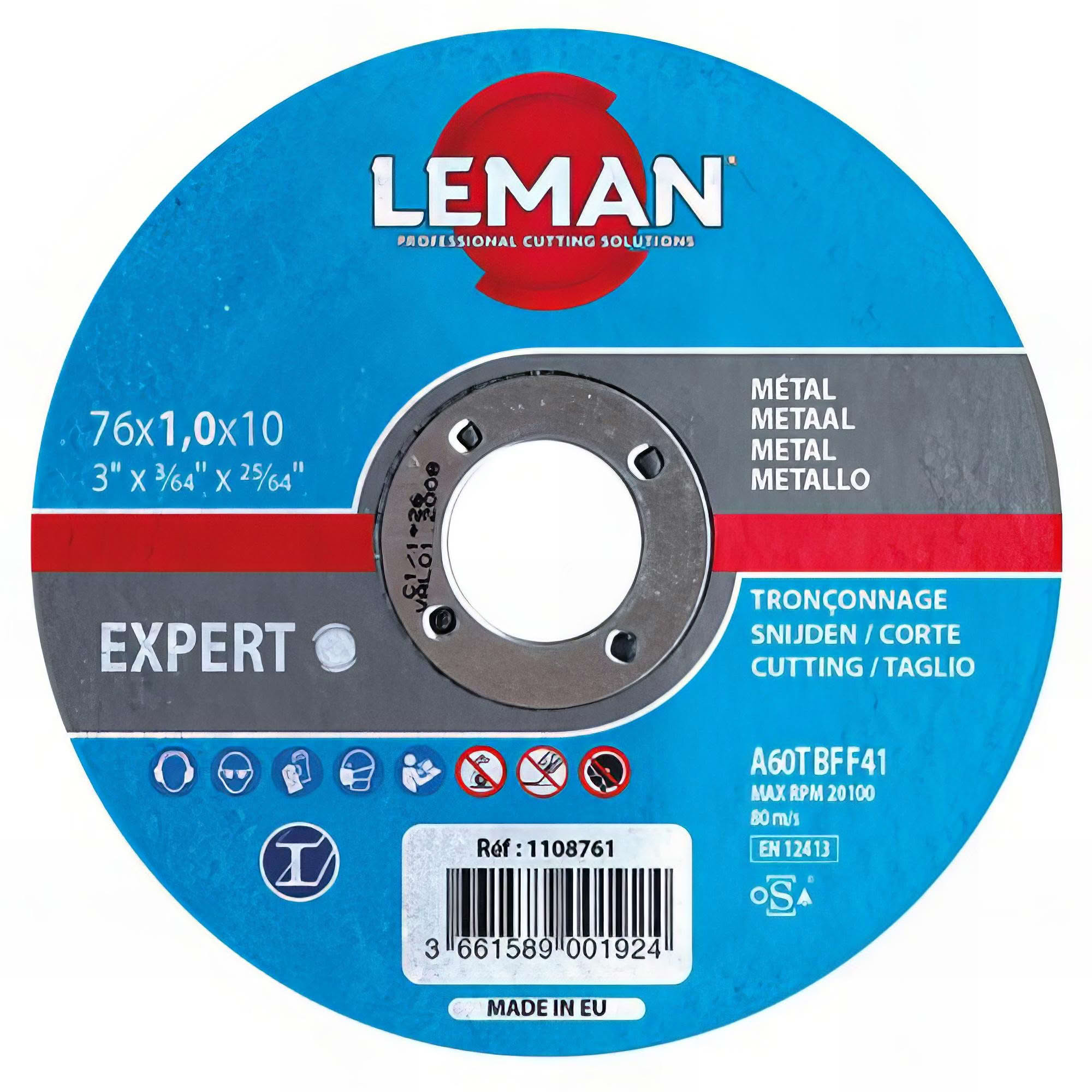 Boite de 25 disques à tronçonner plat mini métal Expert ø 76 Alésage 10 ...