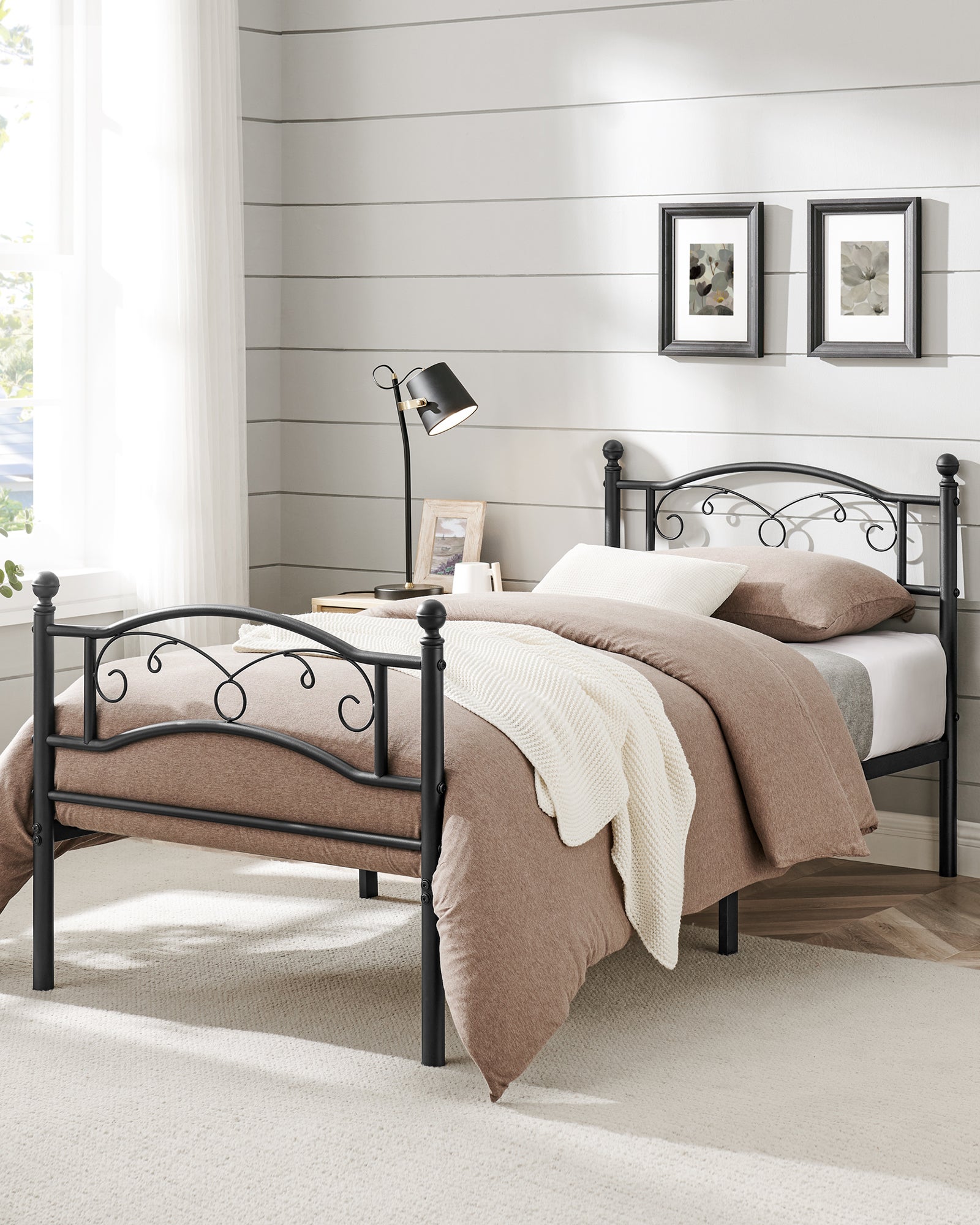 Lit 90 cm x 190 cm, Lit 1 Personne en Métal pour Adulte, Adolescent ...