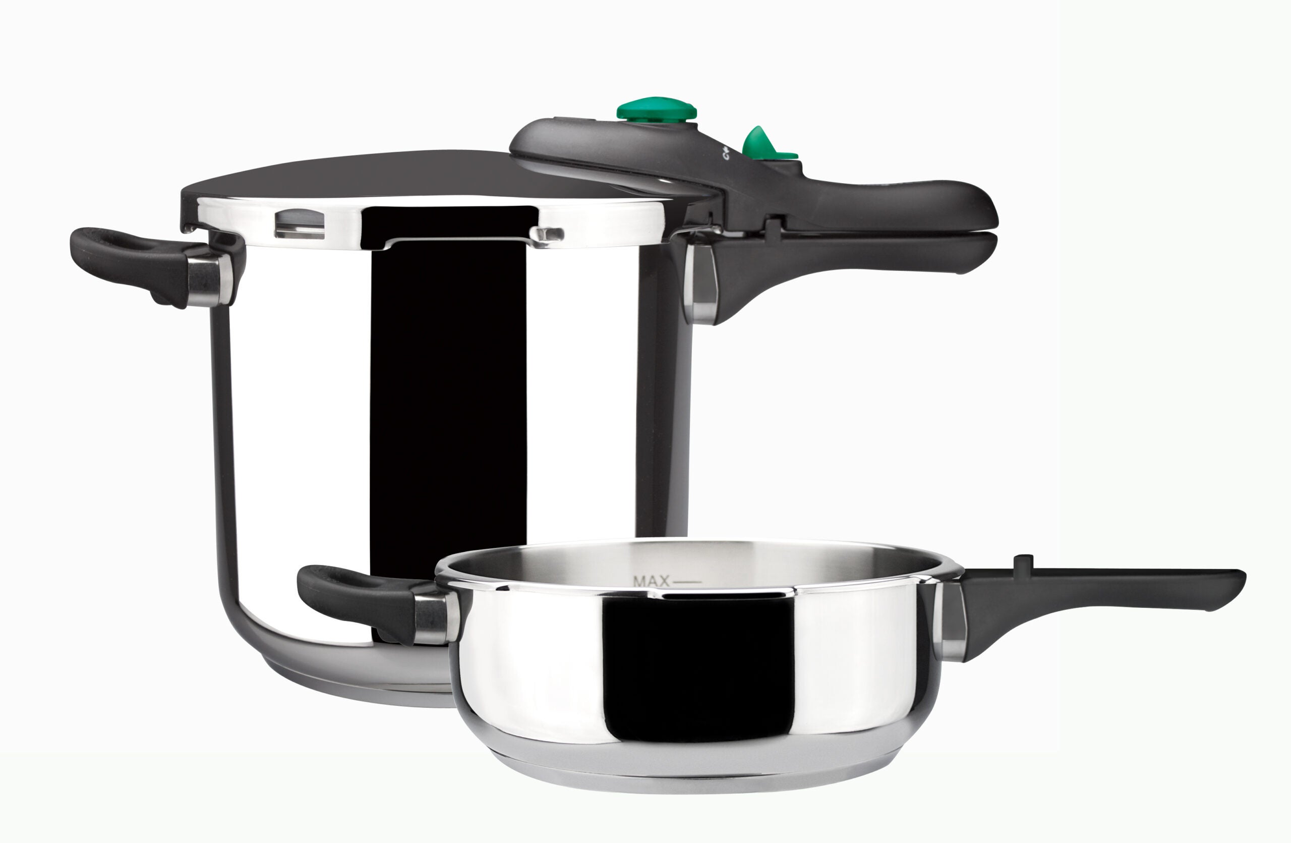 Magefesa DYNAMIC - Set Ollas Express Rápidas de 3 + 6L , Acero Inoxidable 18/10, 5 Sistemas de ...