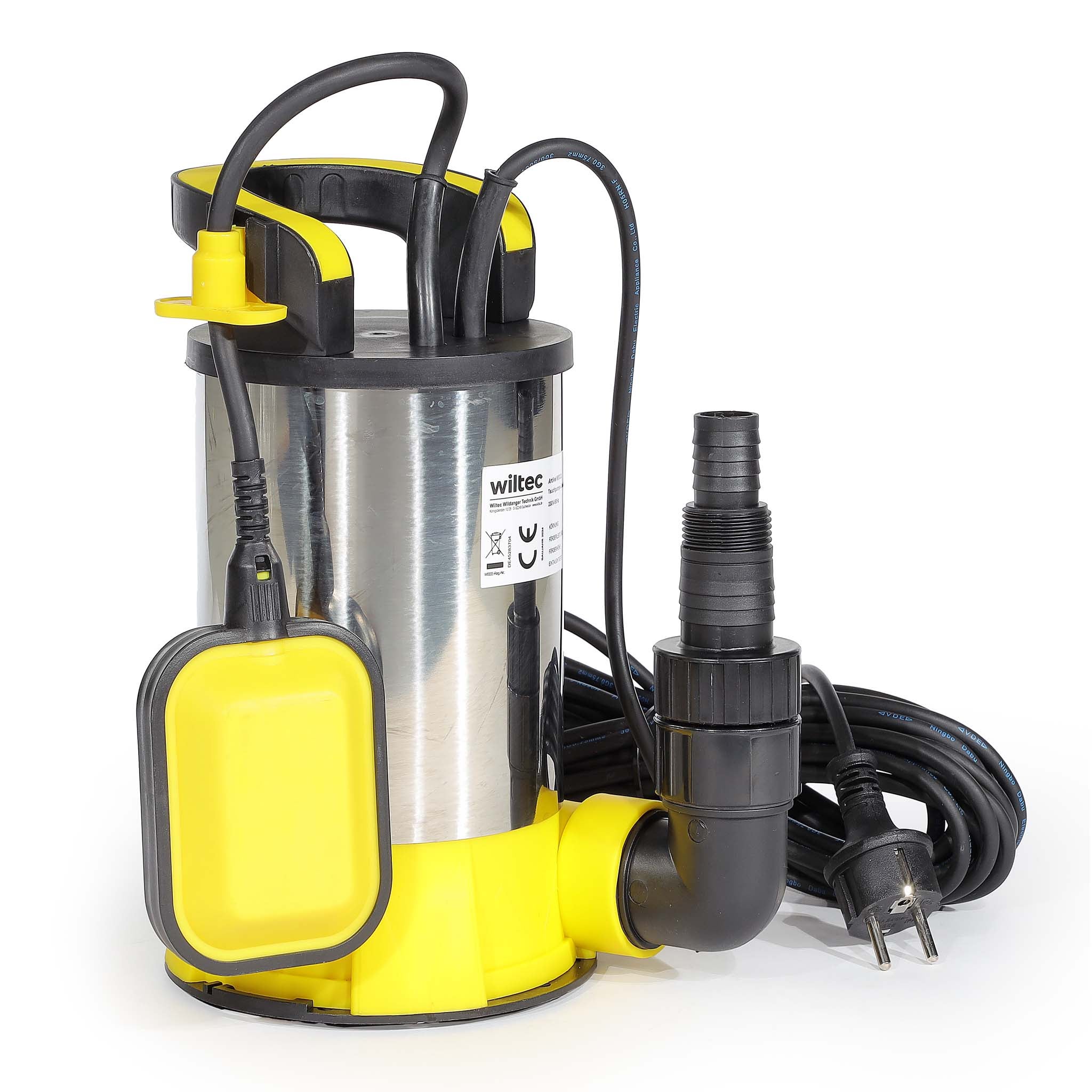 Wiltec Pompe à eau immergée à aspiration plate 850 W – Jusqu’à 1 mm ...