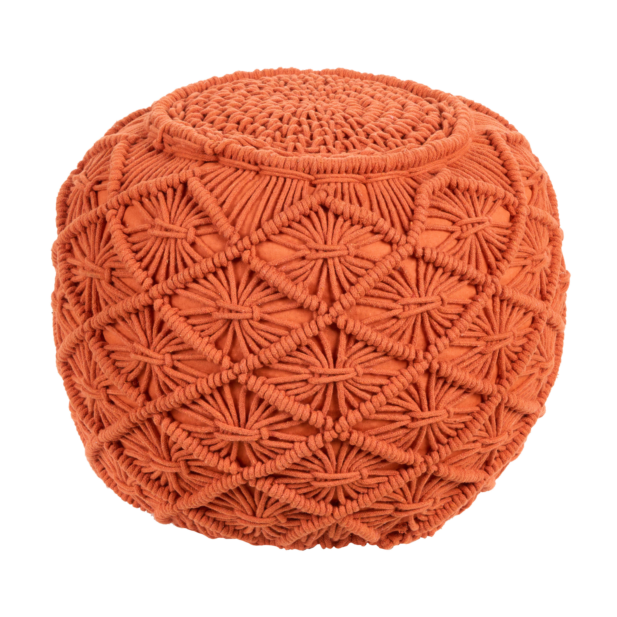 Pouf BERKANE Orange Coton 40 cm 40 cm | Leroy Merlin