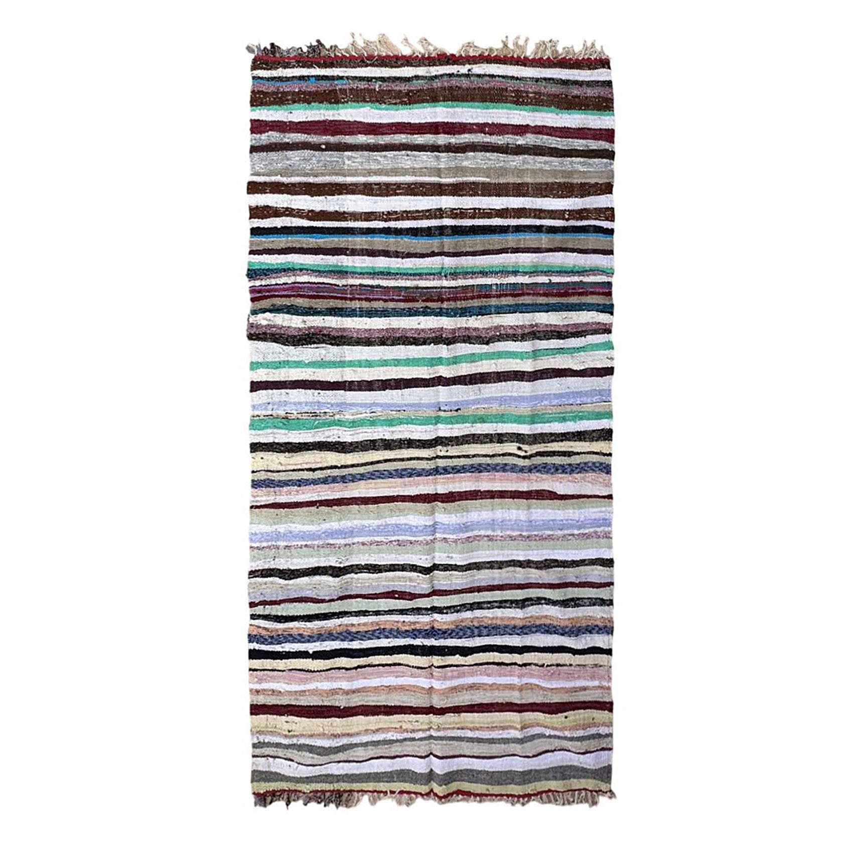 Tapis Berbere marocain en textiles recyclés 138 x 297 cm 138 x 297 cm ...