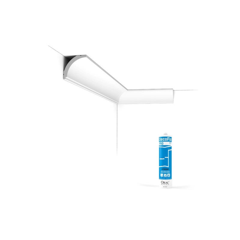 Cornisa curva simple - ORAC DÉCOR - L200 x H4,4 x A4,4 cm - Pack 10 ml ...