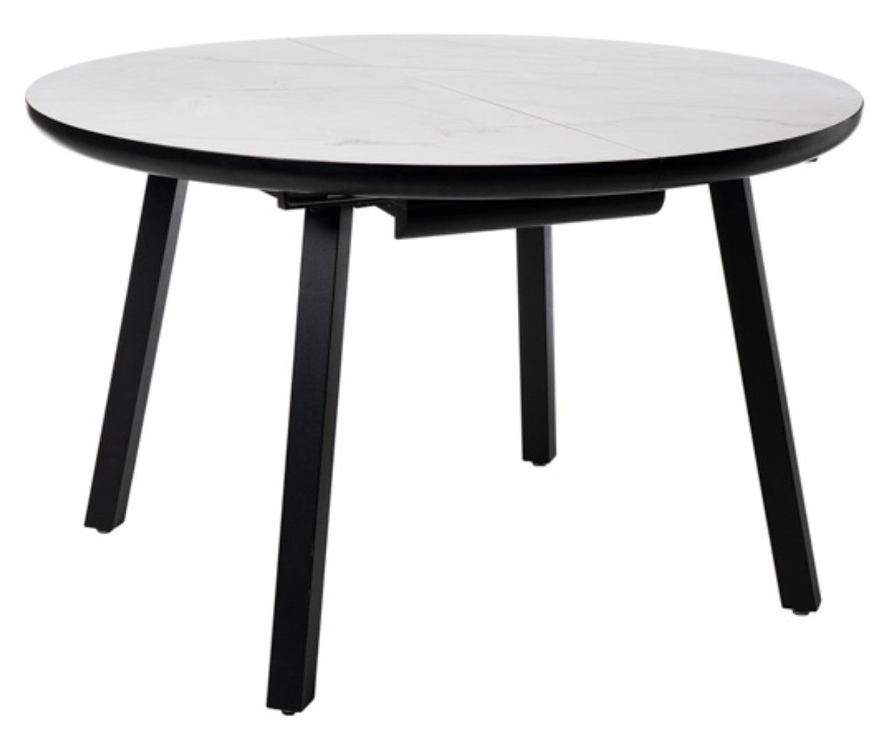 Table ronde éxtensible Katty – Effet marbre et pied noir pour intérieur ...