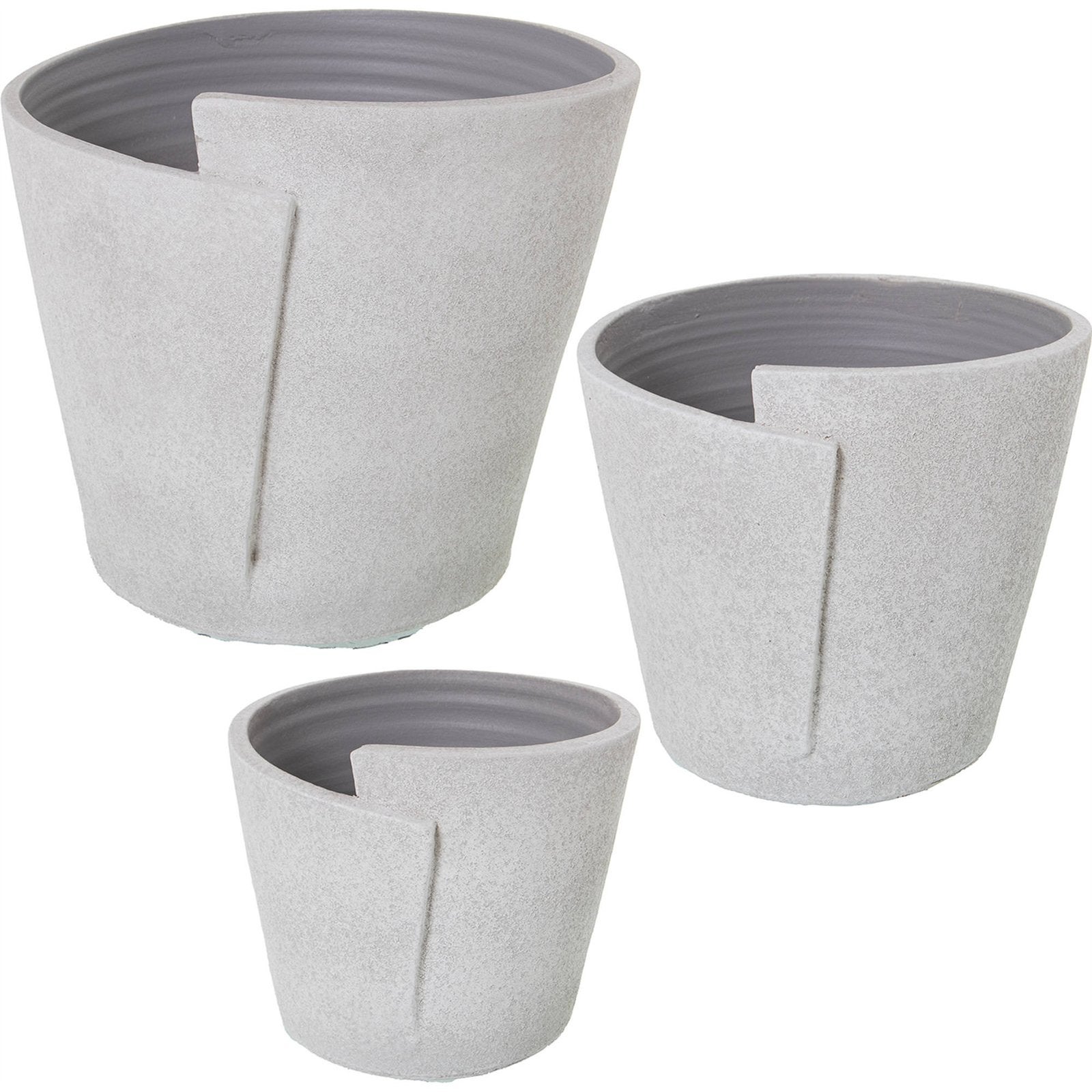Cache-pot design blanc gris élégant pour intérieur chic 30 x 30 x 27 cm ...