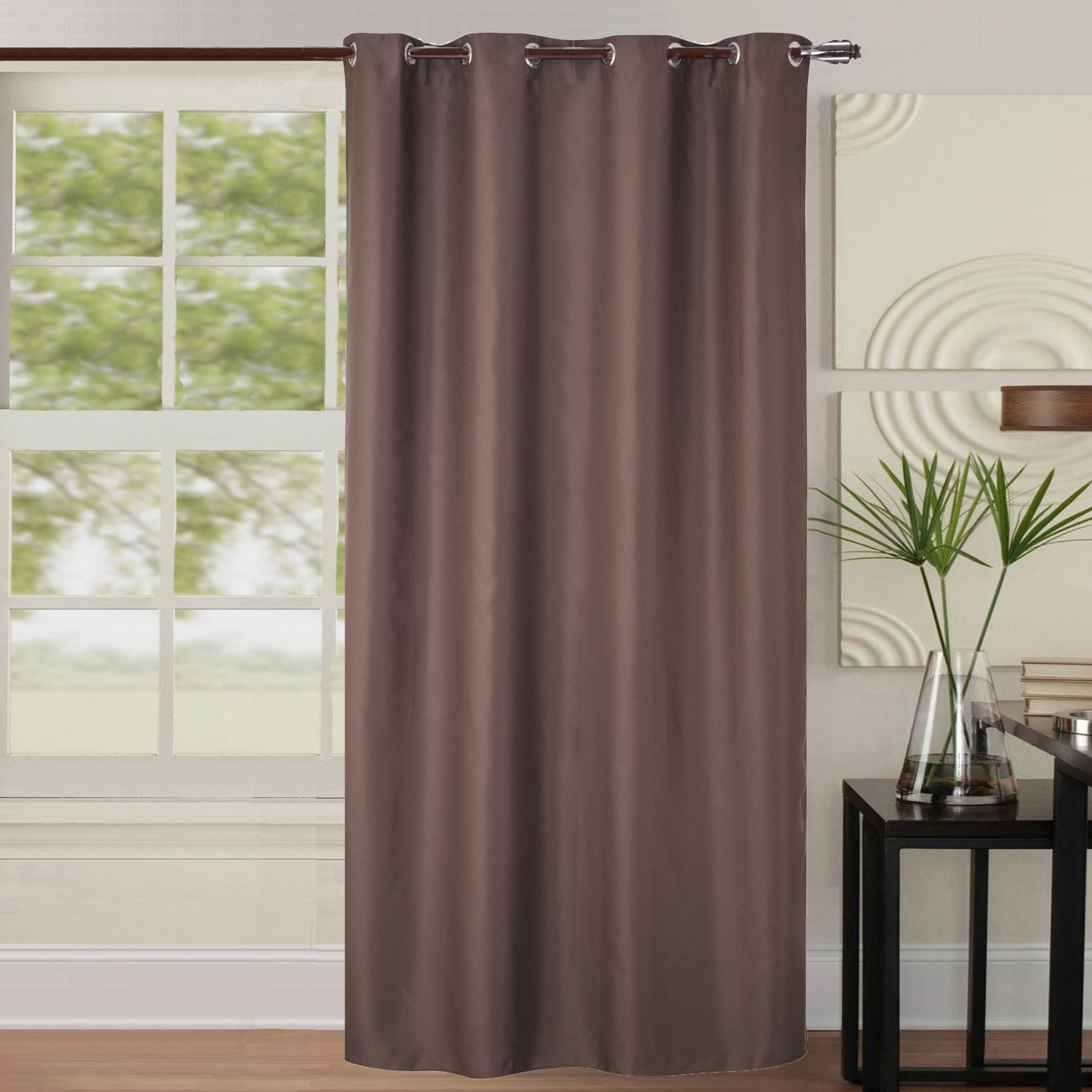 Rideau occultant uni coloré - Marron chocolat - 140x260 cm - Polyester ...