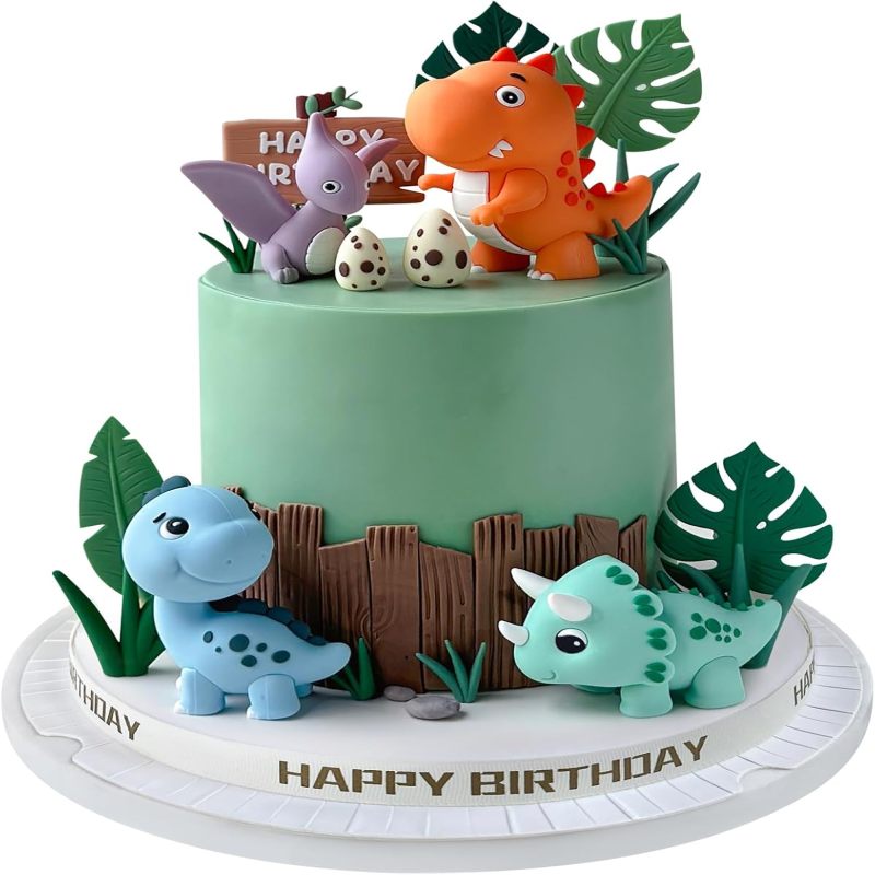 Dinosaur-themed cake decorating set, pour animal-themed parties, vert ...