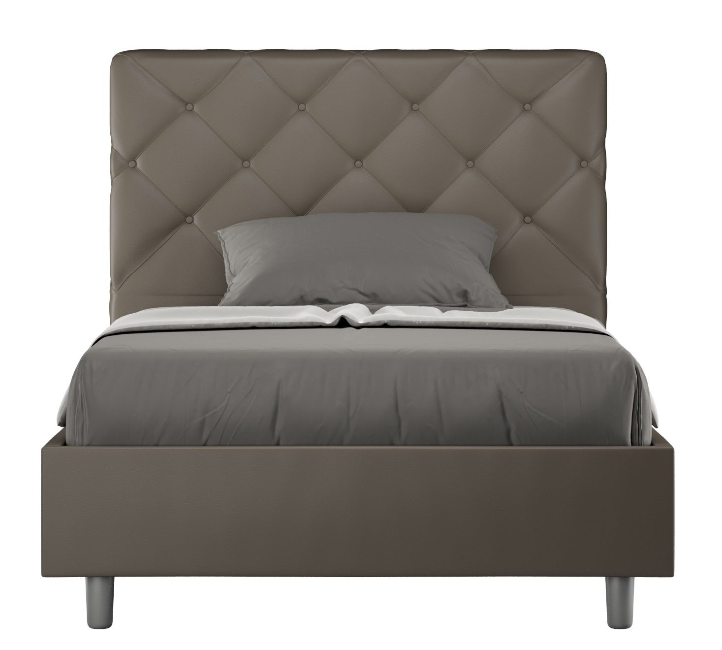Cama italiana para adultos acolchada en piel sintética Paryse-Color ...