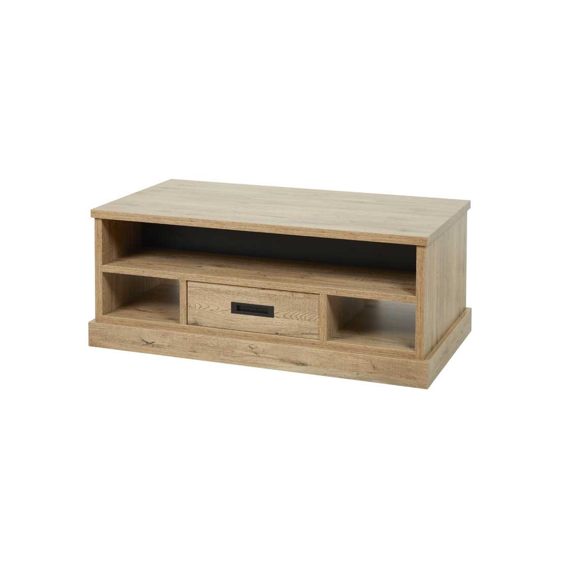 Table basse 1 tiroir 3 niches Chêne Miel/Métal - HERA | Leroy Merlin