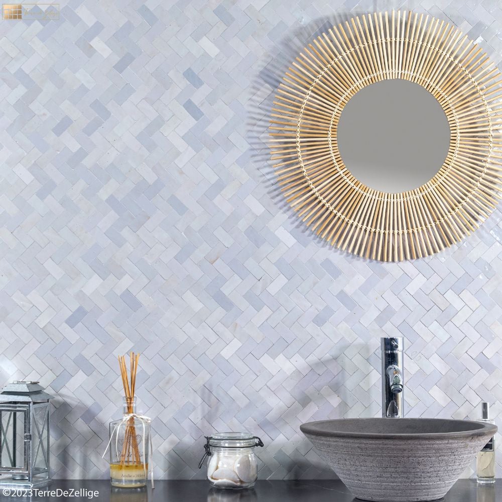 Zellige Marocain - Chevron - Carrelage mur - Terre De Zellige - (Vendu ...