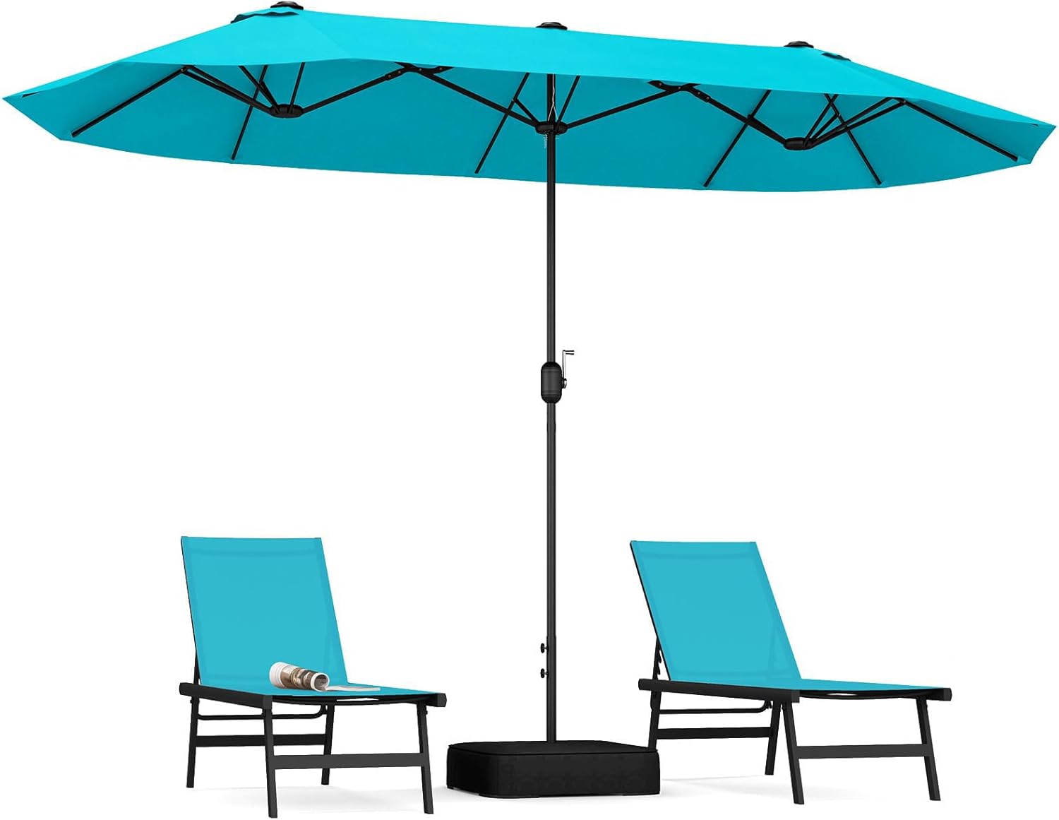 Parasol de Jardin Exterieur avec Pied, 4M Parasol Double Face avec ...