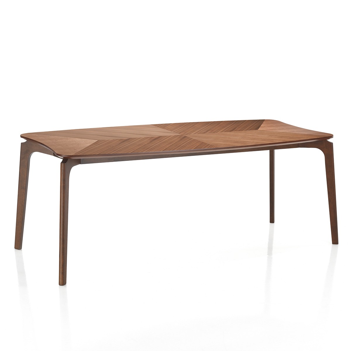 Mesa fija HAVANA Maxi, madera maciza nogal, tablero incrustado, 200×105 ...