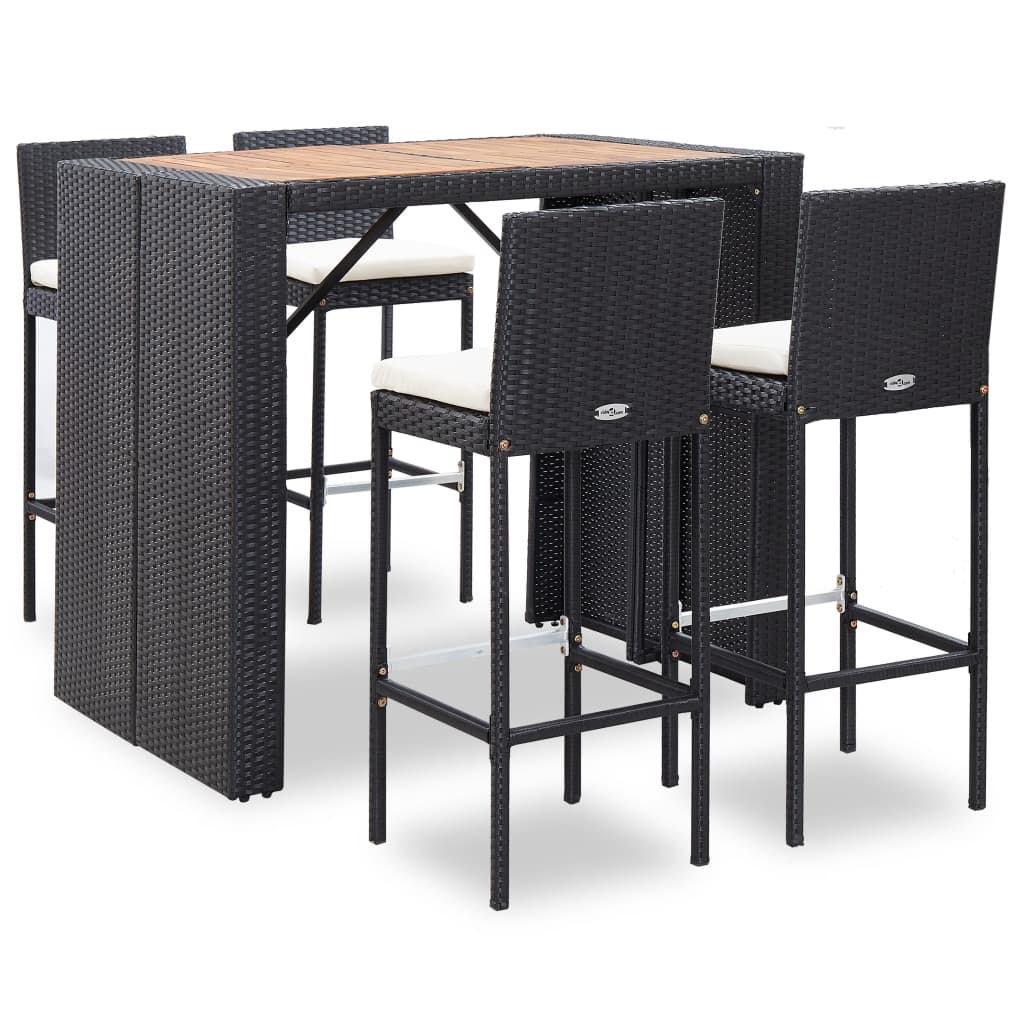 Maison Exclusive - Ensemble de bar 5 pcs Résine tressée et bois d ...