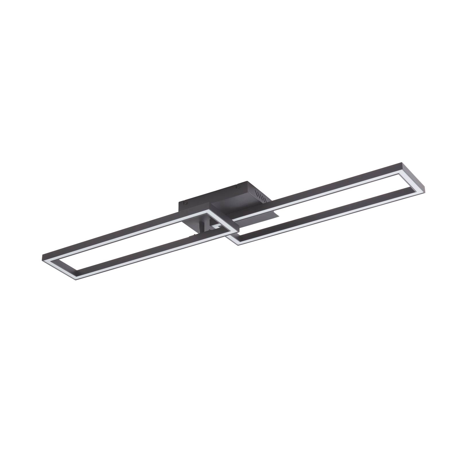 Lucande Lámpara de techo LED Tjado, 100 cm de largo, negro, metal ...