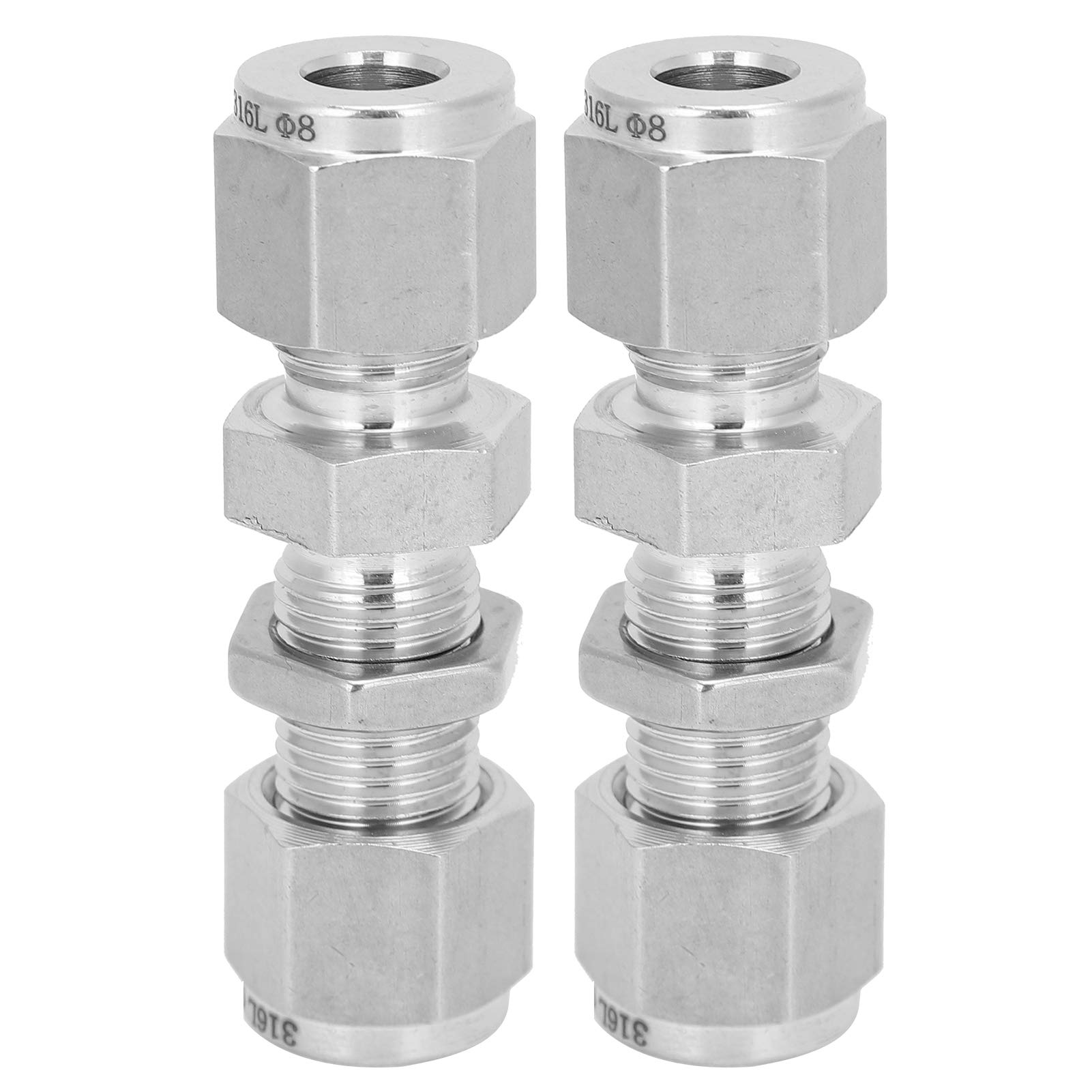 Accesorio de conector de ajuste de doble férula de acero inoxidable 316 ...