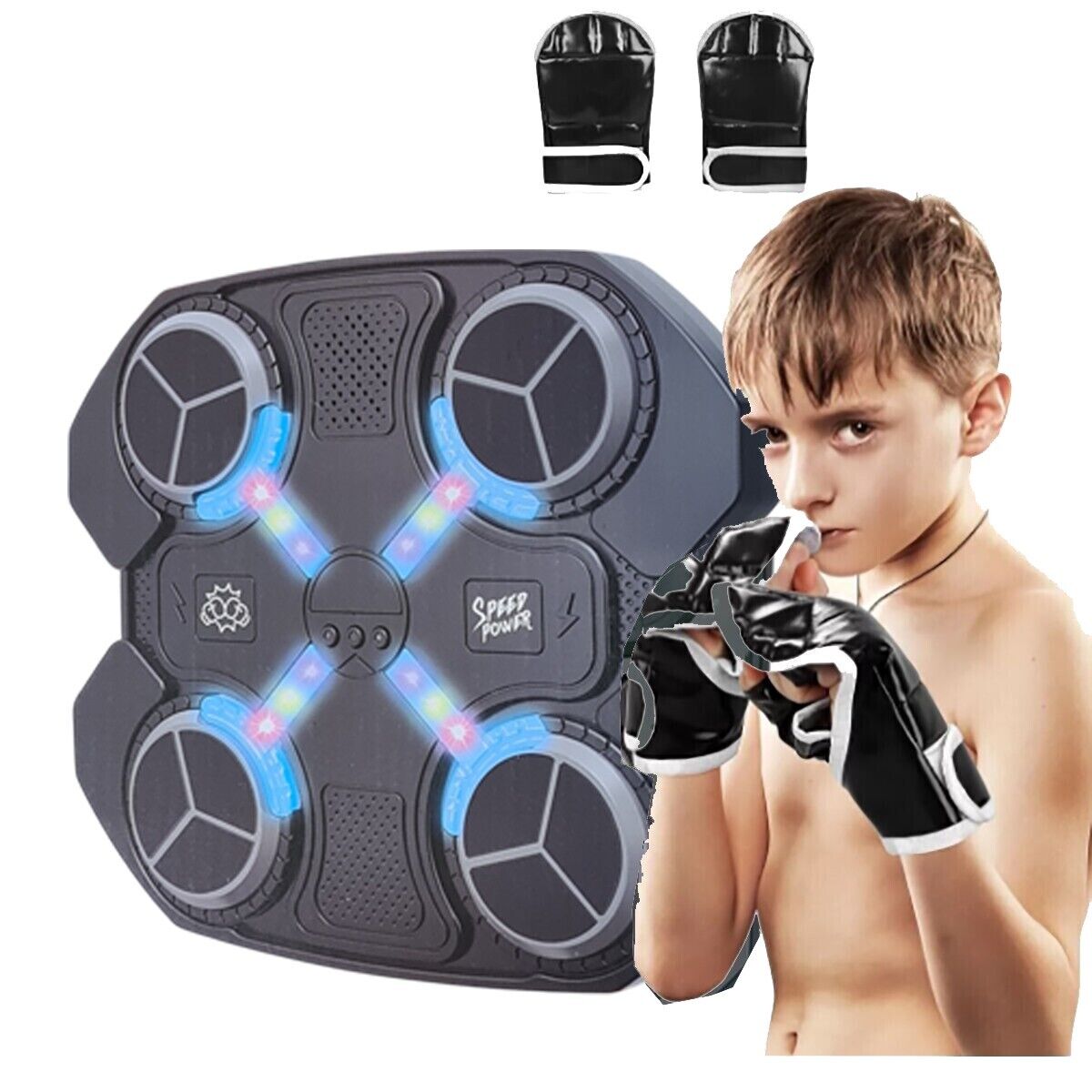 MACHINE DE BOXE MUSICALE MACHINE DE BOXE BLUETOOTH GANTS DE BOXE ENFANT ...