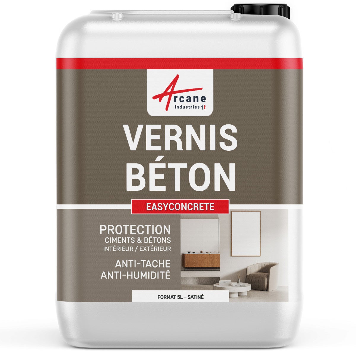 Vernis béton, extérieur ou intérieur, dalle, ciment, enduit ...