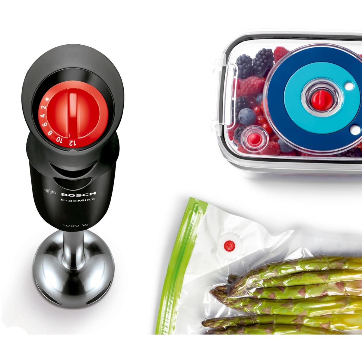 BATIDORA DE MANO BOSCH ERGOMIXX 1000W 12 NIVELES DE POTENCIA PULSADOR ...