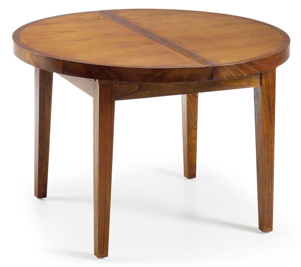 Table de repas ronde extensible en bois massif de Mindy Orka 120-170cm ...