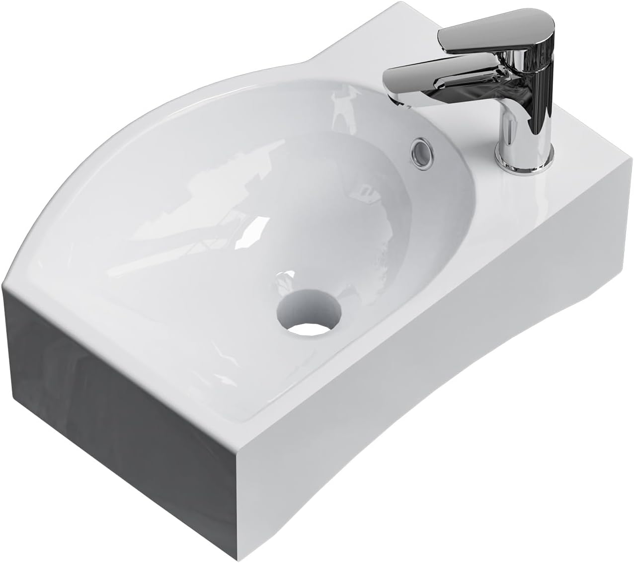 Lavabo Suspendu 405 x 280 x 140 mm – Lavabo Compact et Élégant pour ...