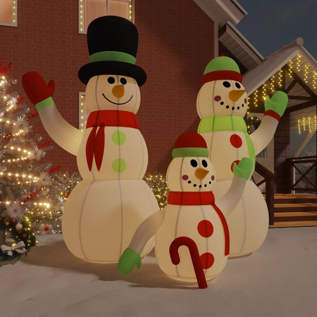 Vidaxl Familia De Muñecos De Nieve Inflables Con Led 500 Cm Leroy Merlin