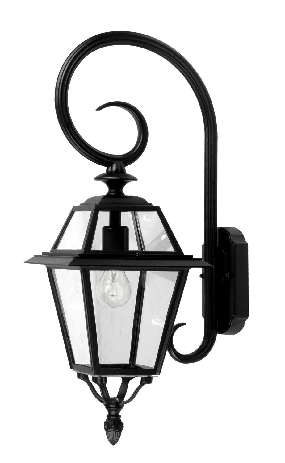 Lanterne murale avec bras suspendu en aluminium noir pour l'extérieur ...