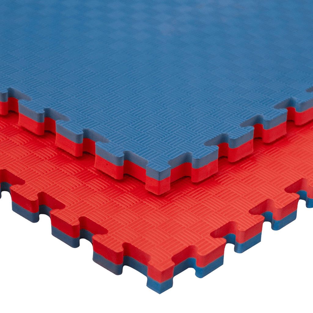 Puzzle Tatami 4cm 100x100cm – Surface 5 lignes Bleu/Rouge | Leroy Merlin