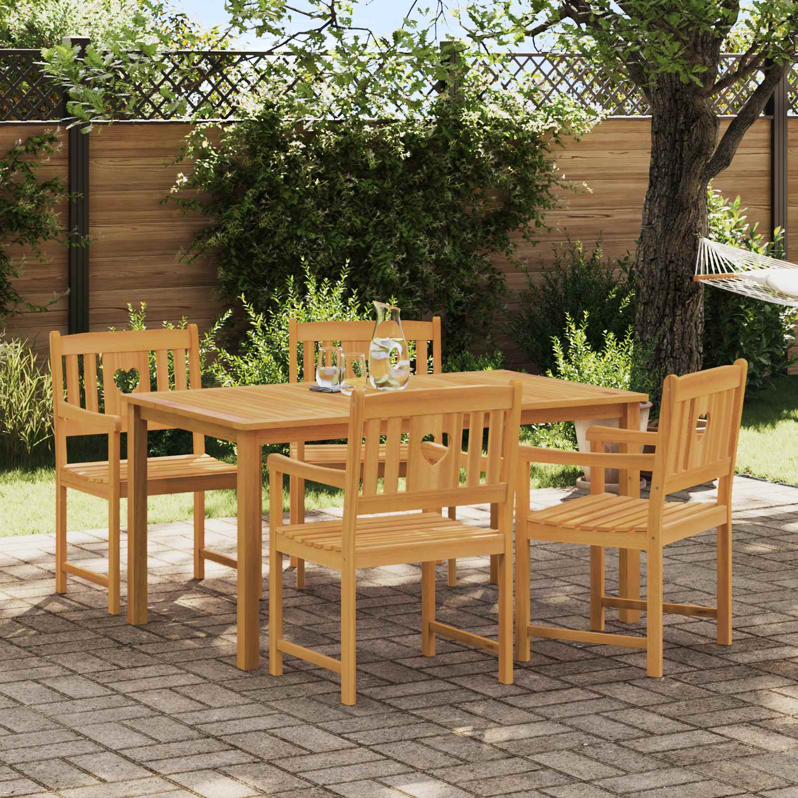 Sillas de jardín 4 pcs Natural Madera de Acacia Sólida vidaXL | Leroy ...