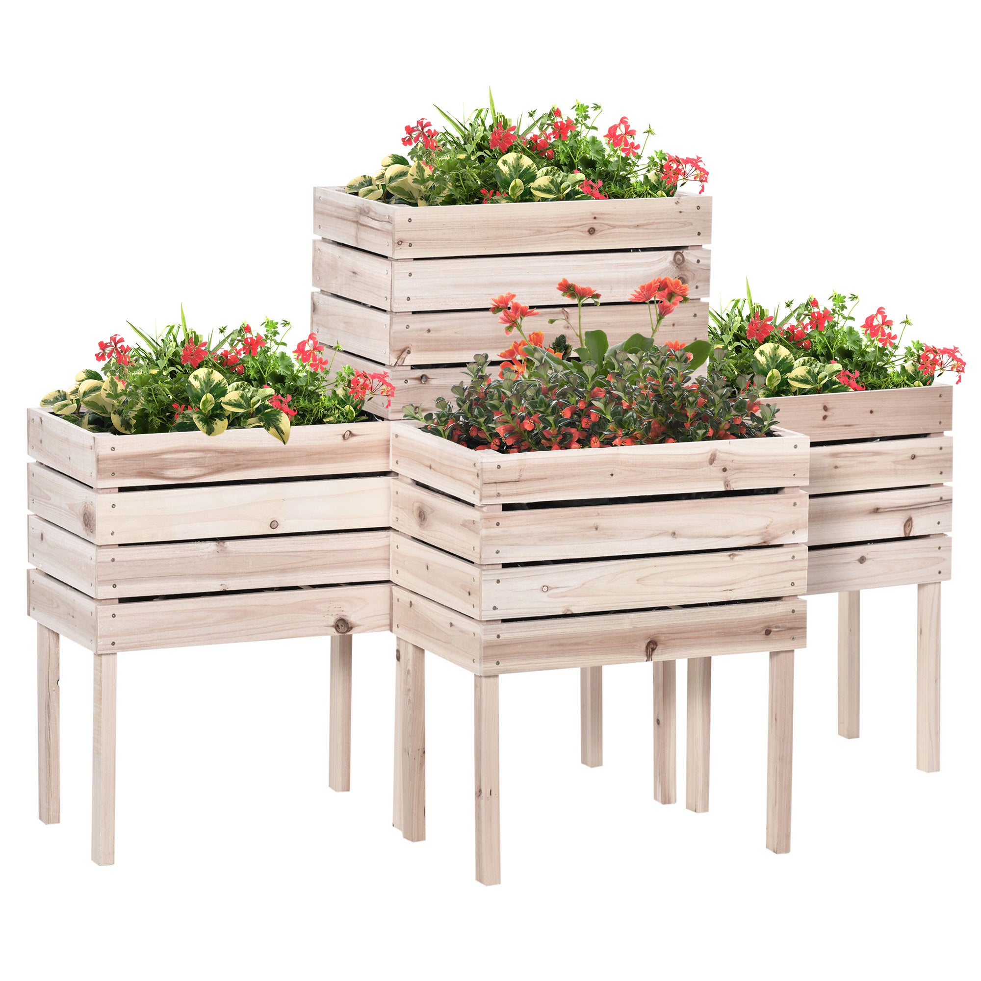 Jardinière carrée surélevée - Dimensions : 50 cm (L) x 30 cm (l) x 60 ...