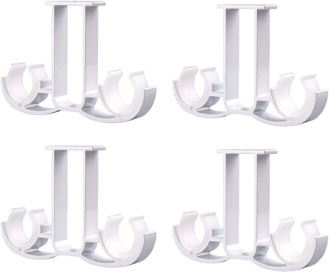 Lot de 4 supports de tringle à rideaux en aluminium, fixation murale double au plafond, en ...