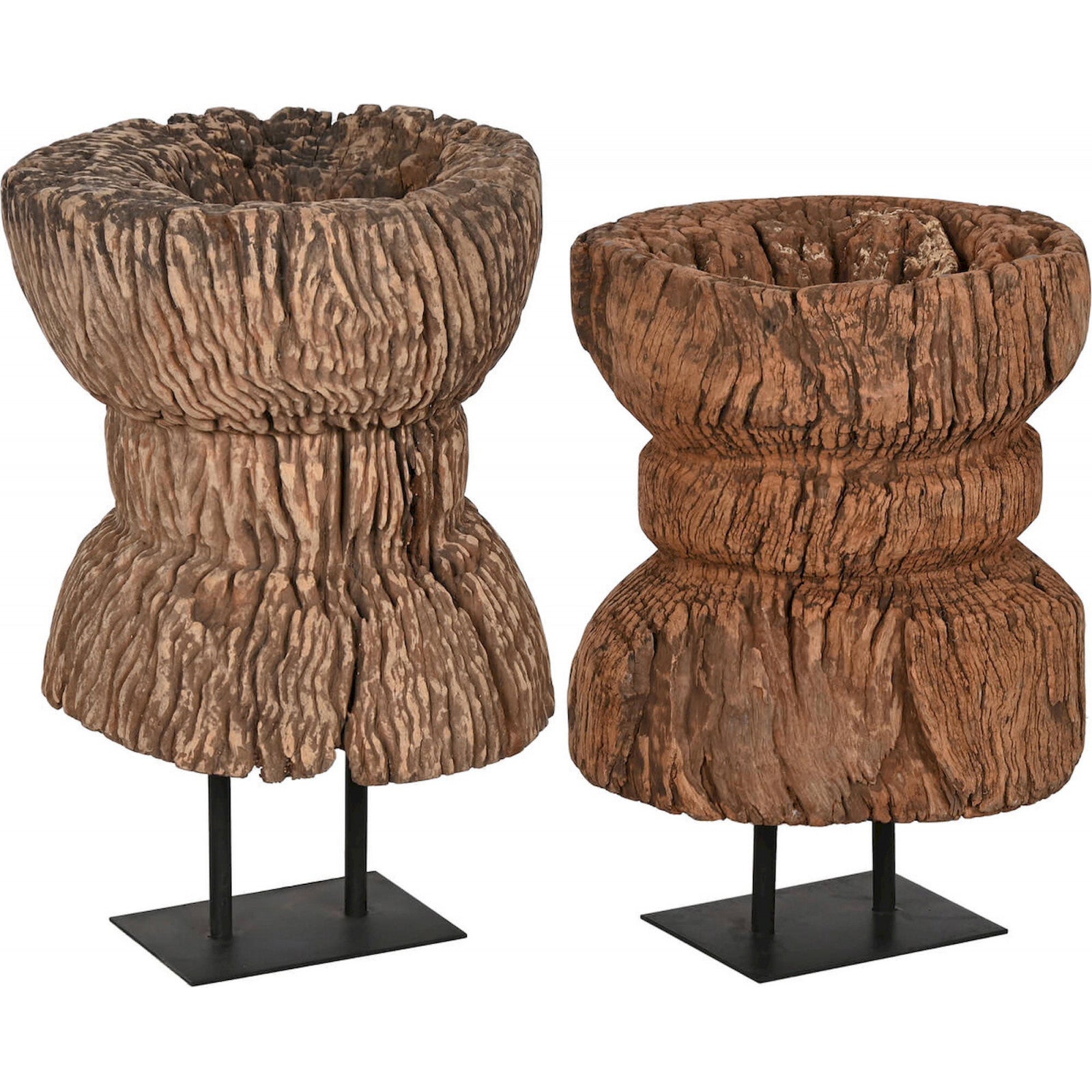 Sculpture élégante terracotta en bois pour intérieur 36 x 36 x 55 cm ...