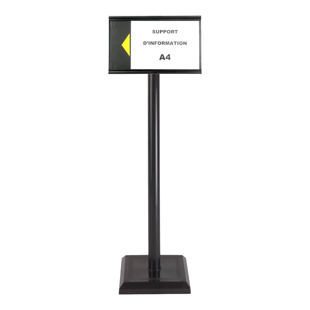 Poteau PVC grande hauteur Noir sur socle lesté 3kg avec support d ...