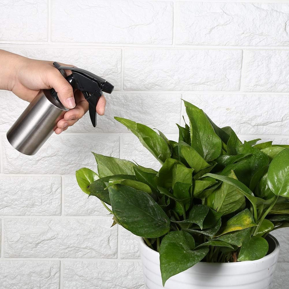 Pulverizador metálico 350 ml, botella de agua manual para plantas y ...
