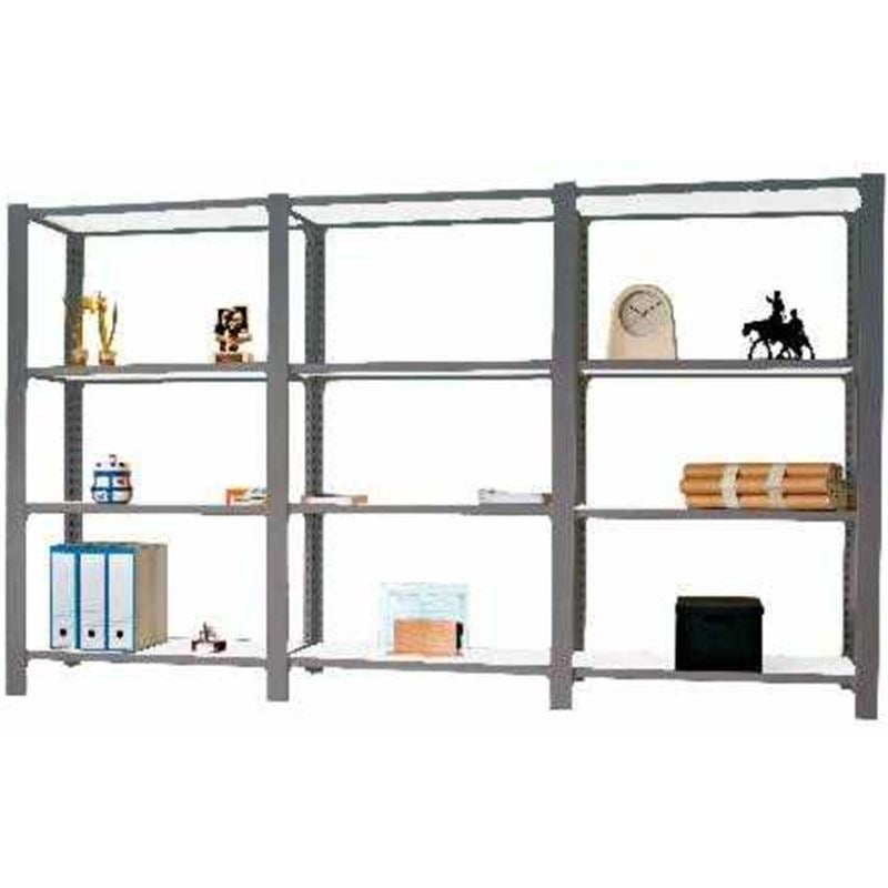 Estanteria PACK OFFICLICK 4/300 METAL I+A+A ANTRACITA/BLANCO - 8425437108754 - Simon Rack ...