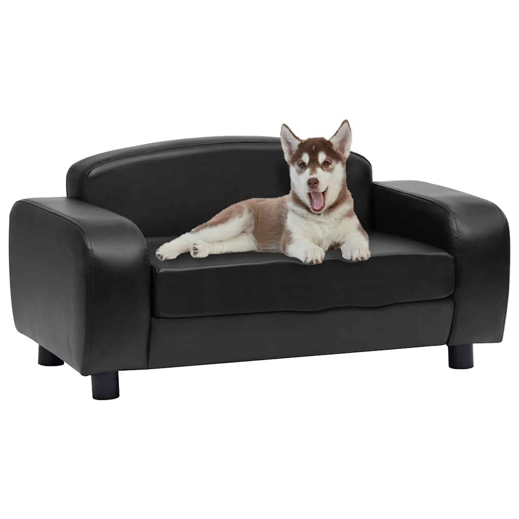 Sofá para perros cuero sintético negro 80x50x40 cm | Leroy Merlin