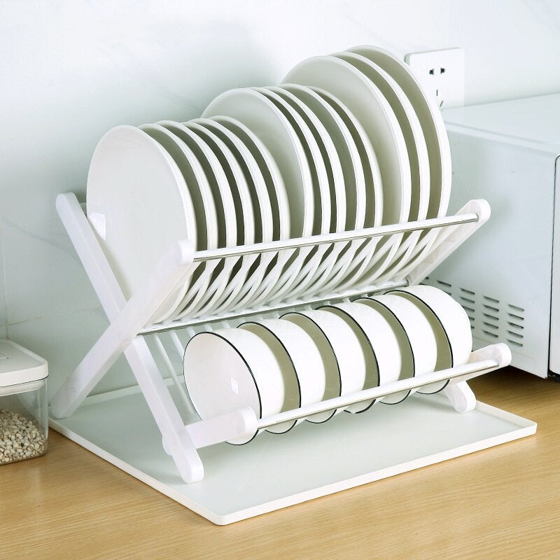 10 X Escurridor de platos plegable blanco en forma de X, escurridor de ...