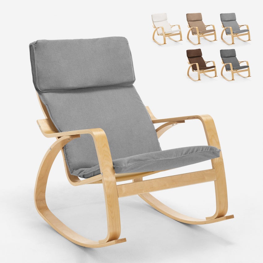 Sillón mecedora de madera con diseño escandinavo Aalborg | Leroy Merlin