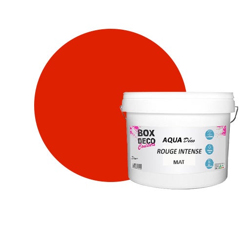 Rouge intense Rouge intense-Peinture murale acrylique aspect mat Aqua ...