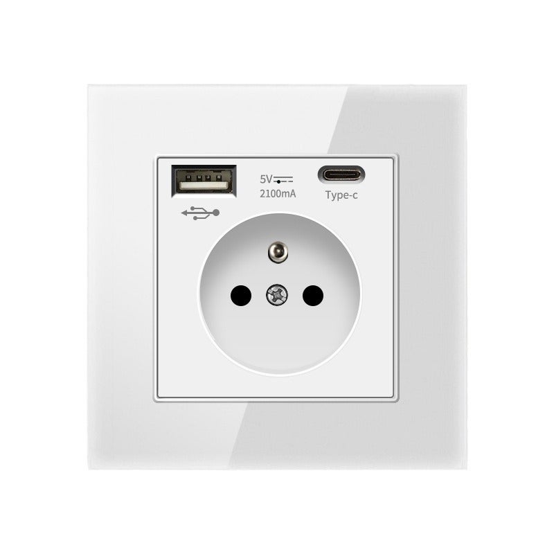 Blanc Prise murale avec USB et Type C, multiprise murale avec USB (max ...
