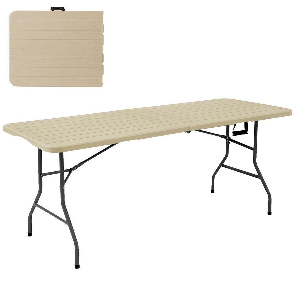 Mesa de catering plegable doble en tono natural MONTY | Leroy Merlin