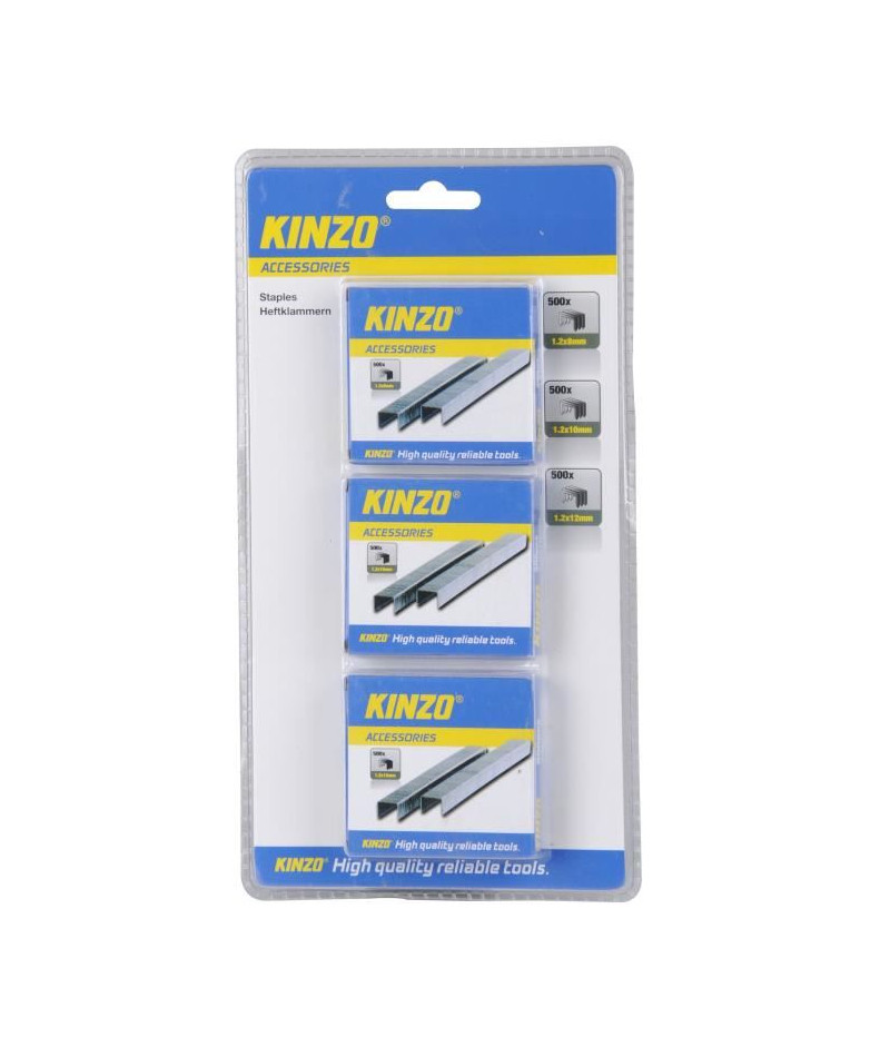 Kinzo - 3 confezioni da 500 graffette 8-12 mm (1500 in totale) | Leroy Merlin