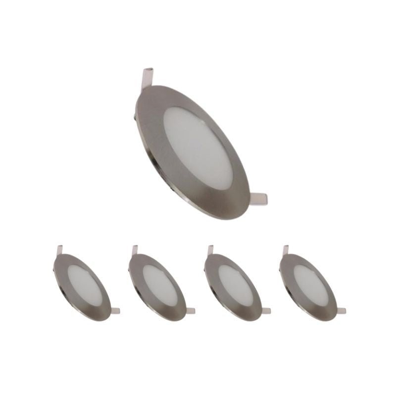 Downlight Dalle LED 6W Extra Plate Ronde - Pack de 5 / Blanc Neutre ...