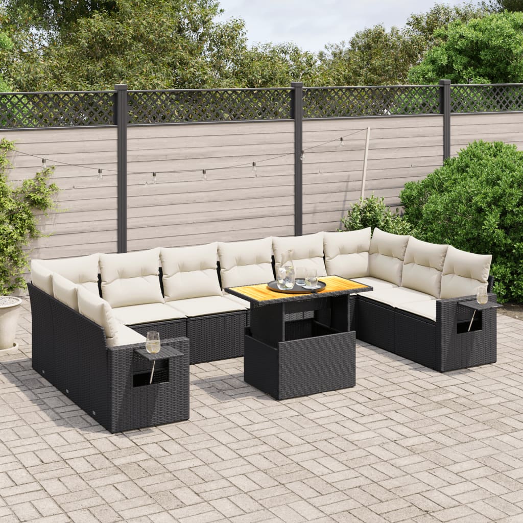 Salon bas de jardin en Plastique Noir 10 personnes | Leroy Merlin