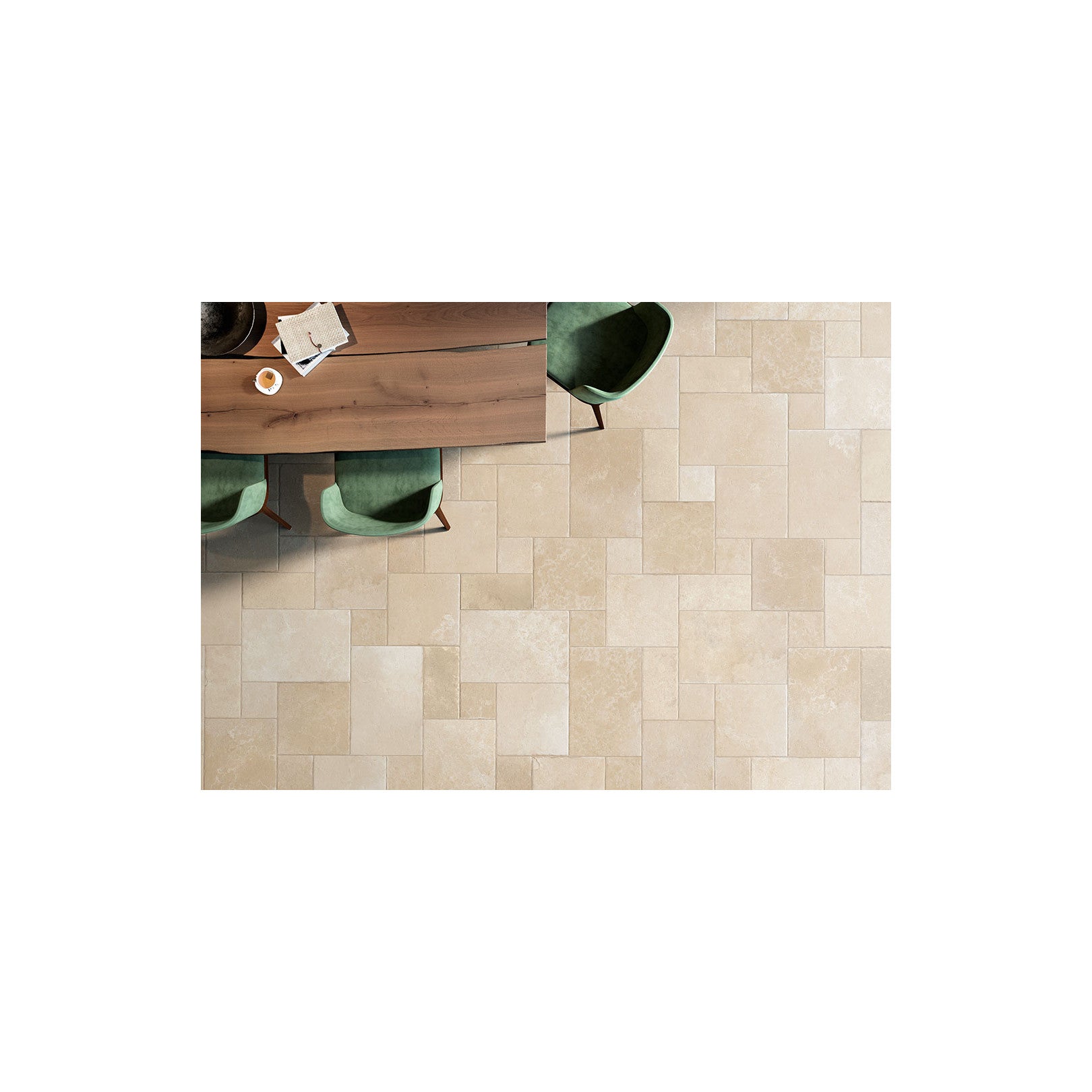 Carrelage grès cérame effet travertin vieilli PIETRAVIVA - 61x41 cm ...