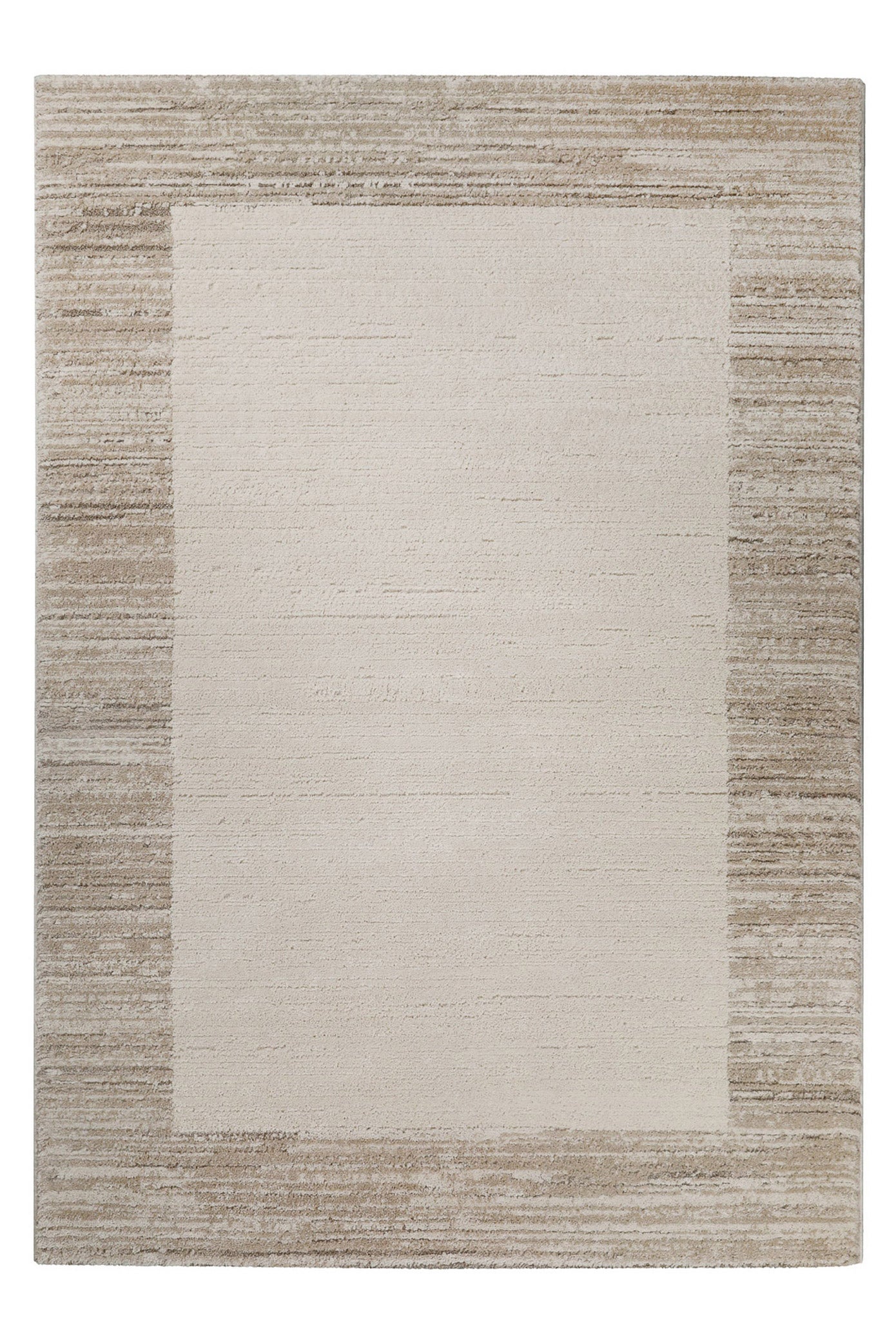 Tapis design avec bordure et relief tons de beige 160x230 THORBEN ...